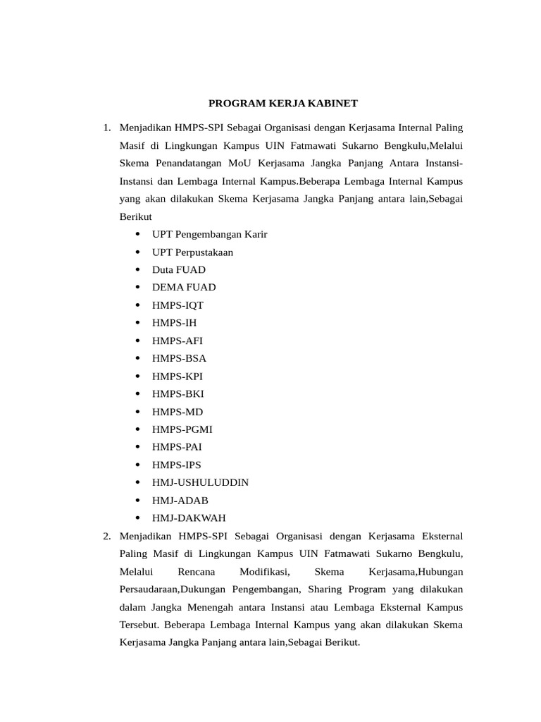 Resolusi Rencana Program Kerja Kabinet Tahun 2024 | PDF