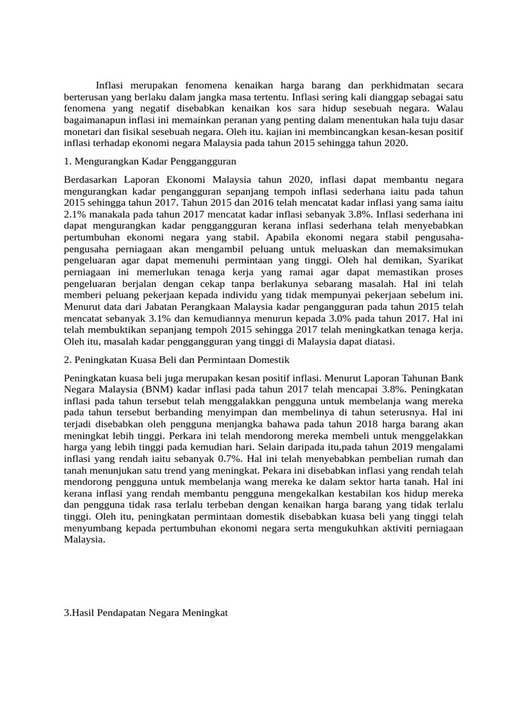 Kesan Positif Inflasi | PDF