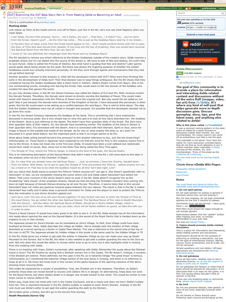 (OoT) Examining The OoT Beta Story Part 2 - From Meeting Zelda To ...