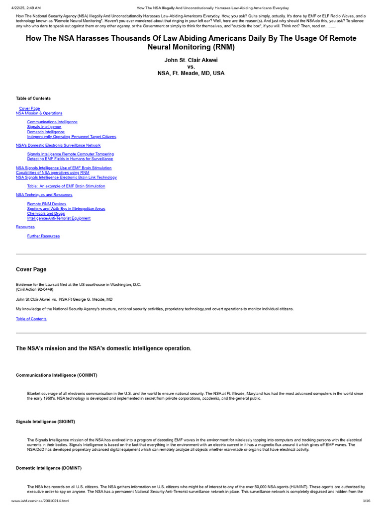 How The NSA Illegally and Unconstitutionally Harrases Law-Abiding ...