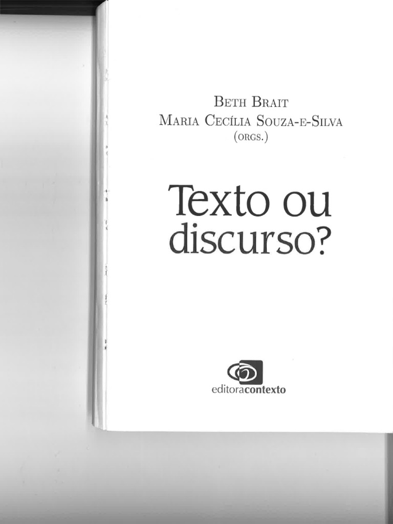 Da Necessidade de Distinccao Entre Texto e Discurso | PDF