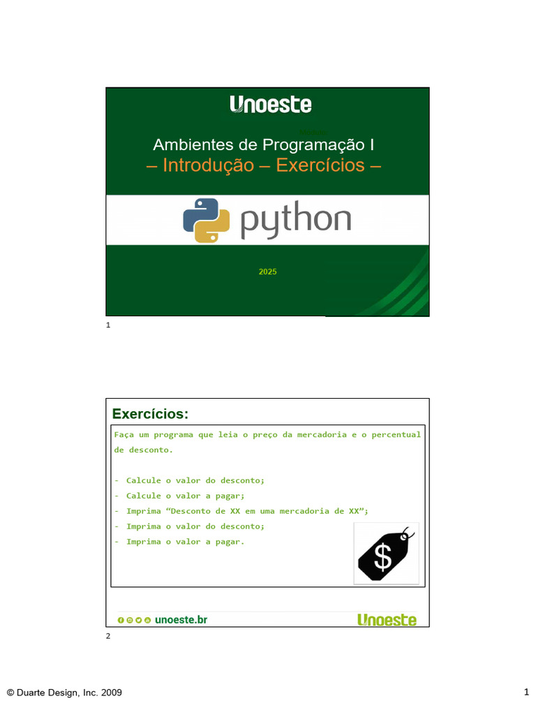 Python Exercicios Introducao | PDF