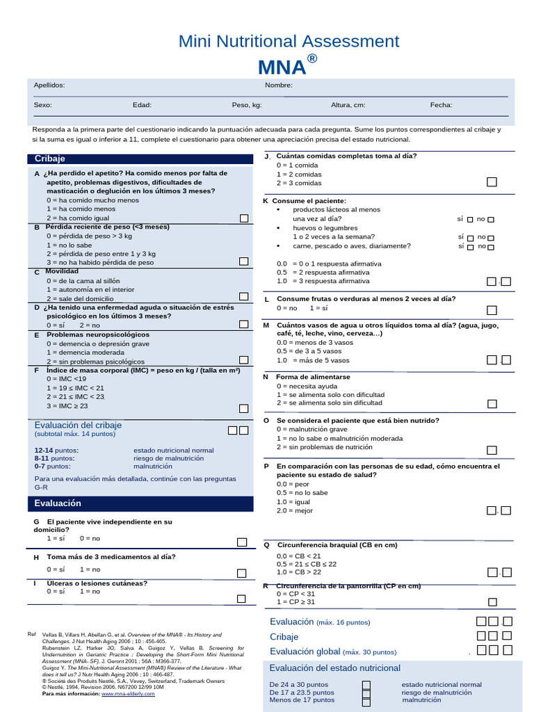 Word-MNA Spanish | PDF | Pérdida de peso