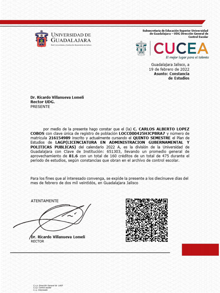 Constancia Udg2 | PDF