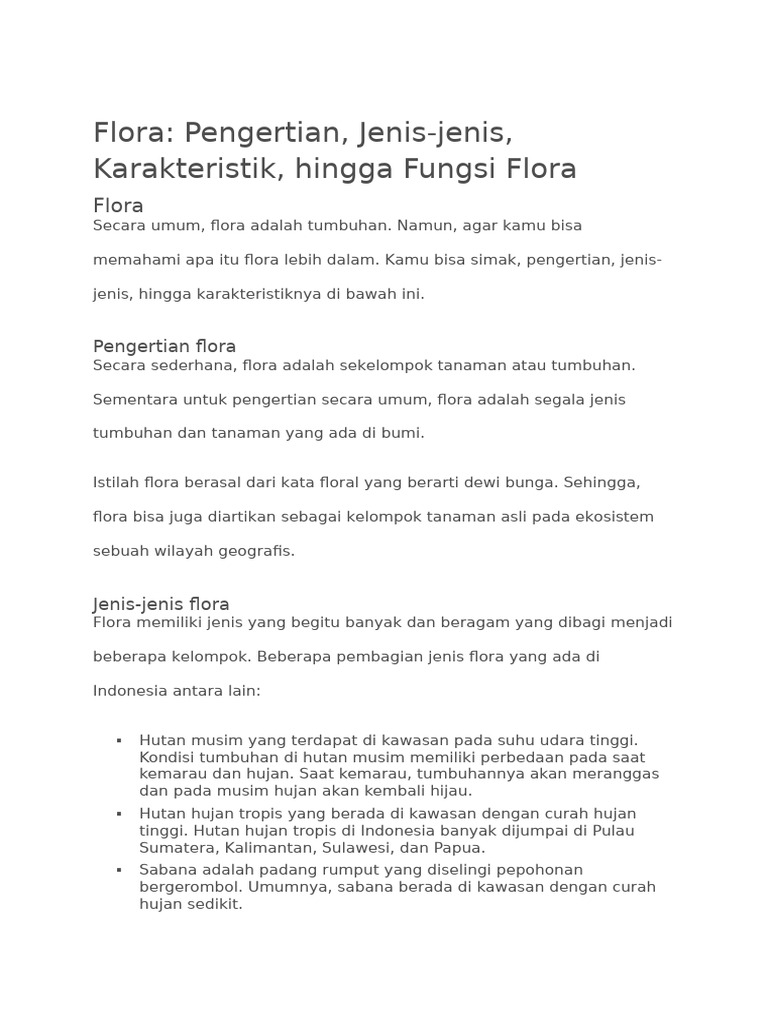 Pengertian dan Jenis Flora di Bumi | PDF
