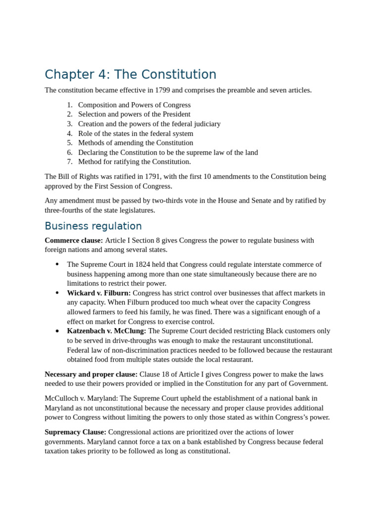 Overview of Constitutional Powers and Amendments | PDF | Negligence | Tort