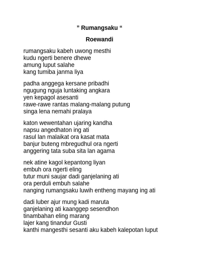 Rumangsaku Teks Gegurit IPPNU | PDF