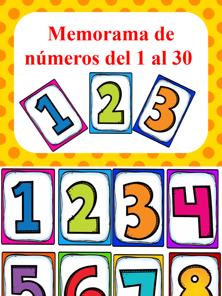Memorama de Numeros Del 1 Al 30 | PDF