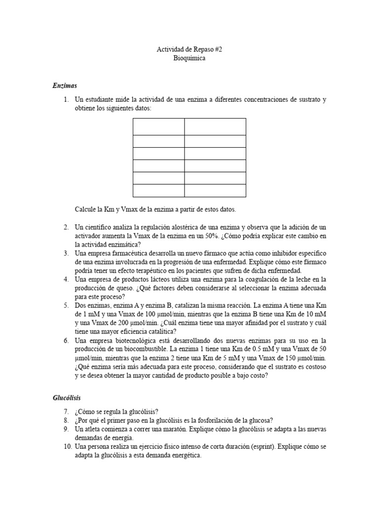 1. Actividad de Repaso 2 | PDF | Respiración celular | Glucólisis