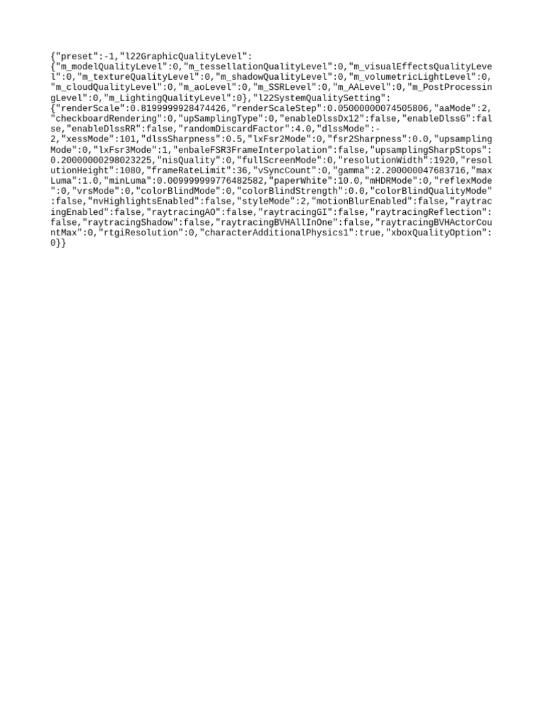 Graphics and System Quality Settings | PDF