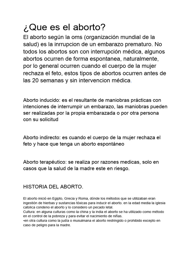 Introducción al Aborto: Conceptos Clave | PDF