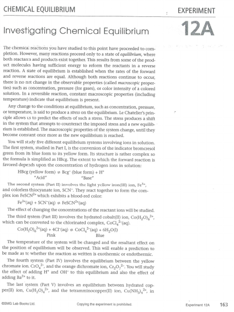 Equilibrium Lab | PDF