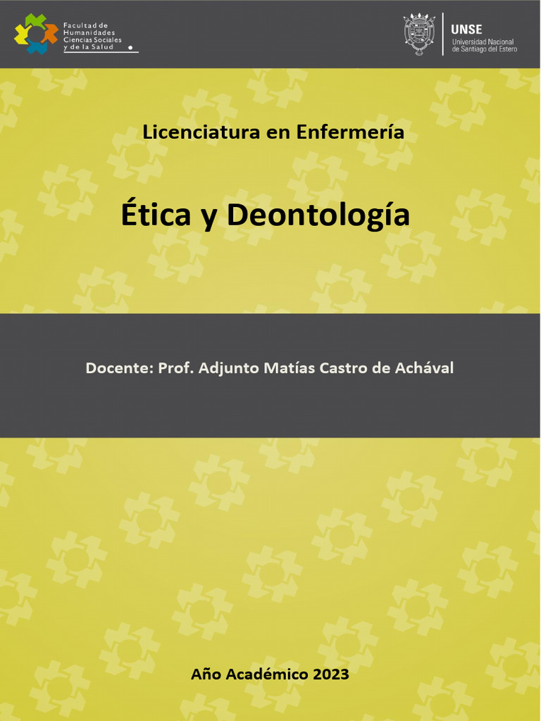 Programa Etica y Deontología - EnF - 2023 | PDF | Moralidad | Enfermería