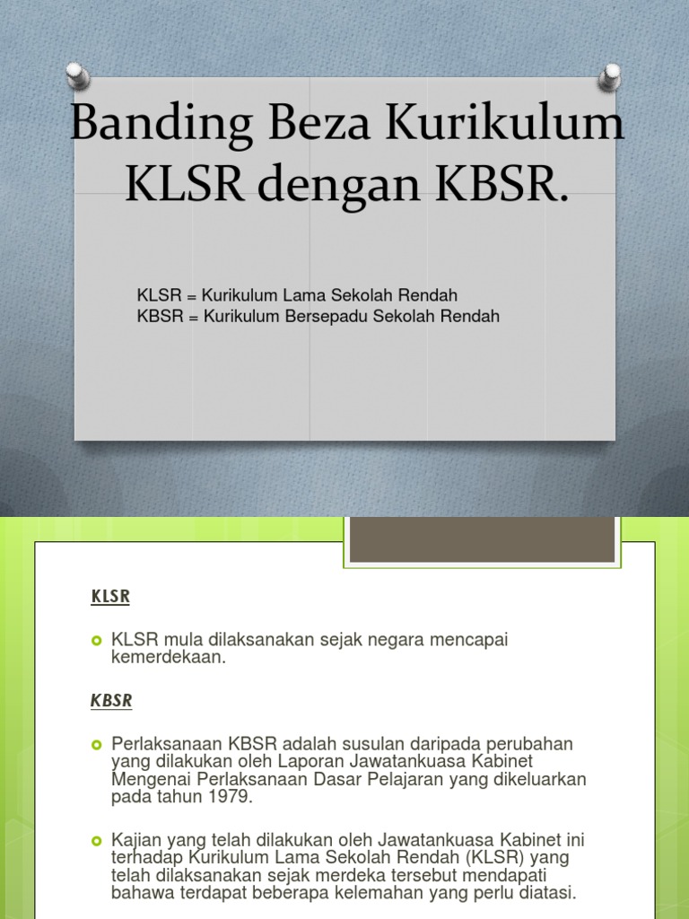 Banding Beza Kurikulum KLSR Dengan KBSR | PDF