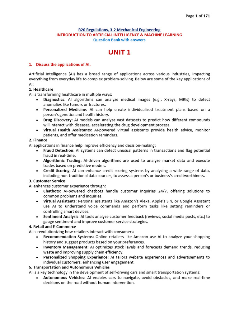 AIML QB With Answers | PDF | Artificial Intelligence | Intelligence (AI ...