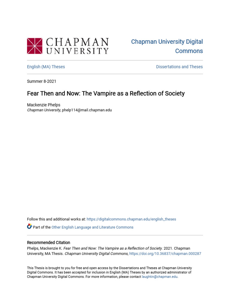 Vampire As A Reflection | PDF