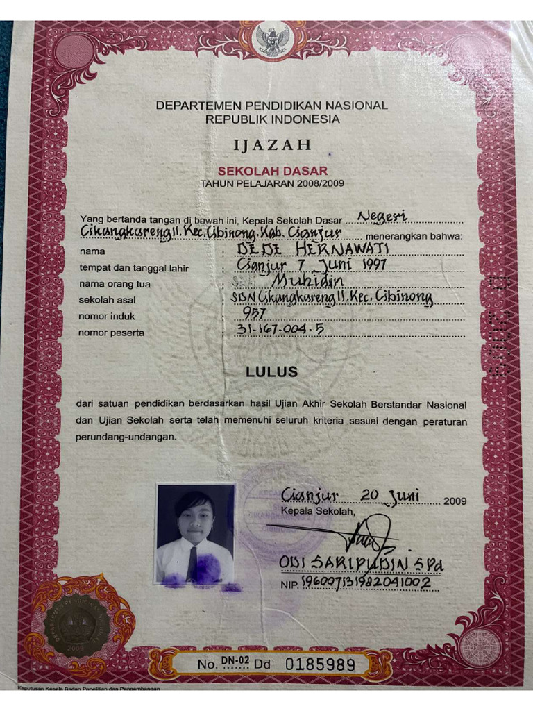 Ijazah SD | PDF