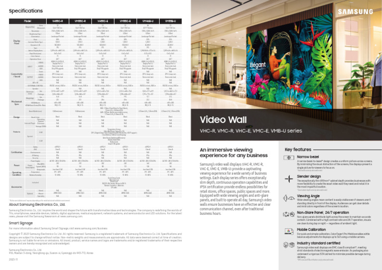 Series VHC-R, VMC-R, VHC-R, VMC-E, VMB-U Datasheet | PDF | Samsung ...