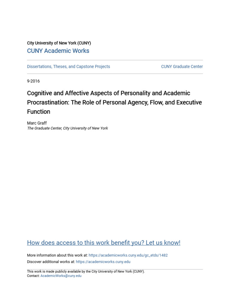 Cognitive And Affective Aspects Of Personality And Academic Procr Pdf Professional Skills