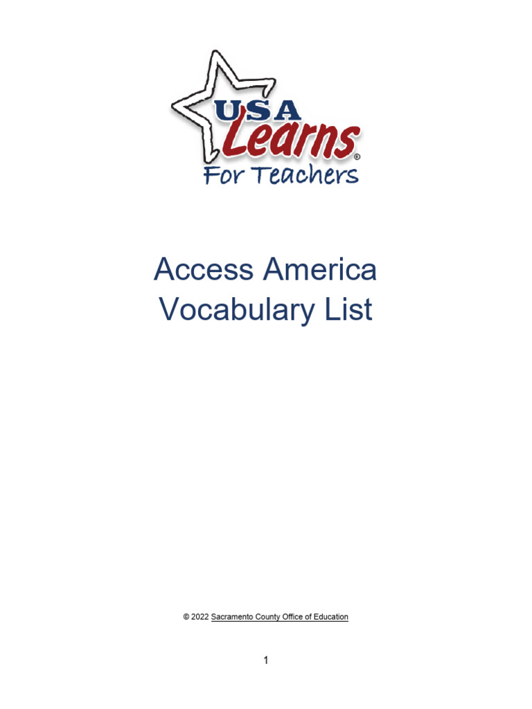 Access America Vocabulary List | PDF | Transaction Account | Fee