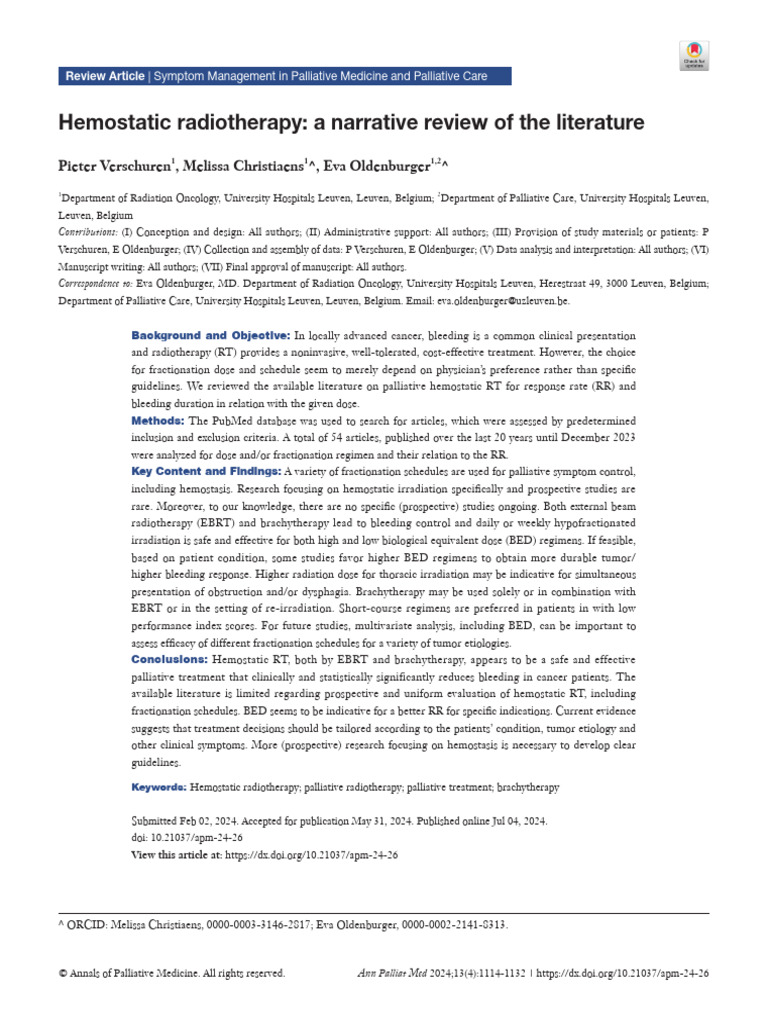 apm-13-04-1114 | PDF | Radiation Therapy | Hemostasis