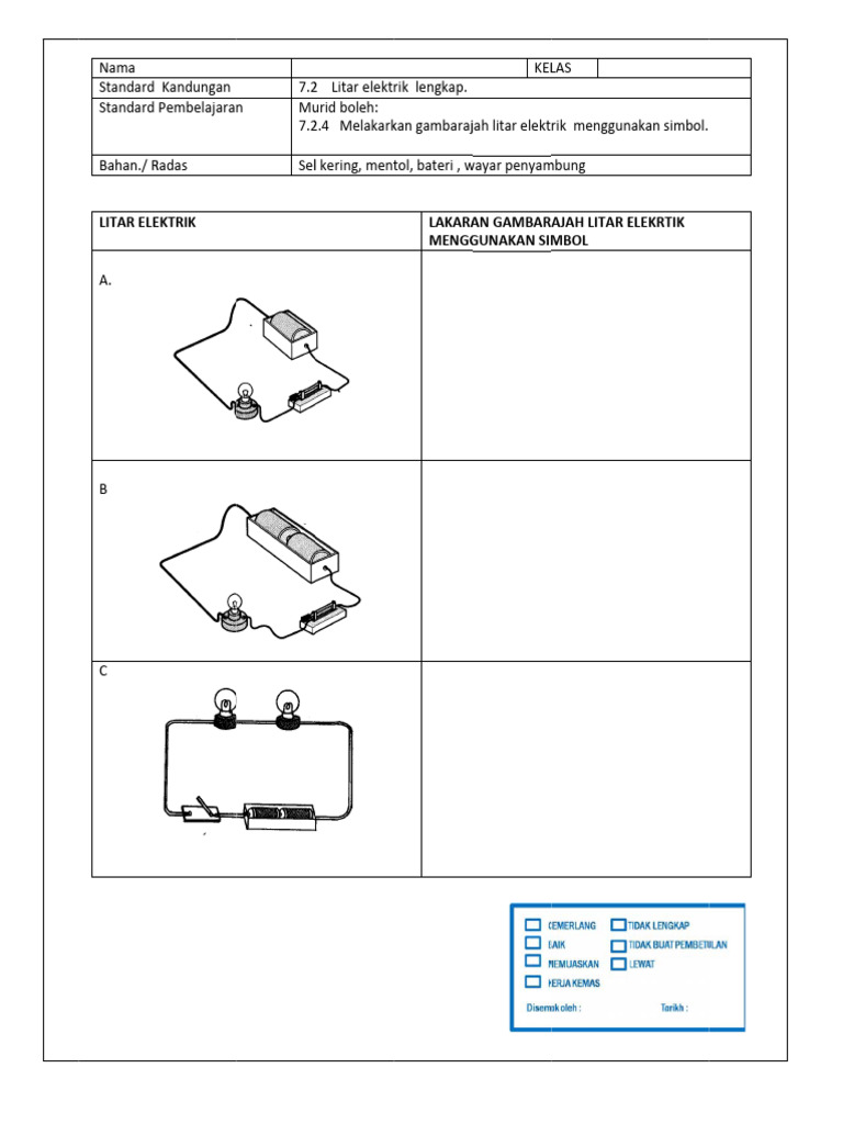 3 Melakar Gambar Rajah Litar Elektrik Menggunakan Simbol | PDF