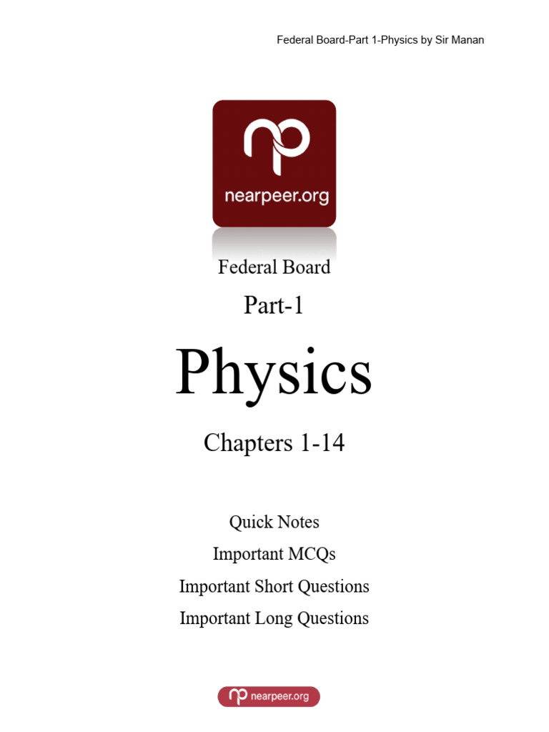 Complete Physics Notes By Sir Abdul Manan Part 1 Federal Board | PDF ...