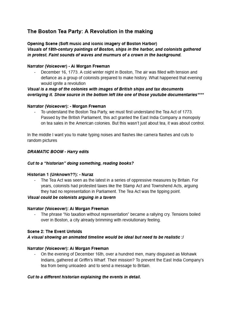 History Documentary Script | PDF | Colonial United States (British ...