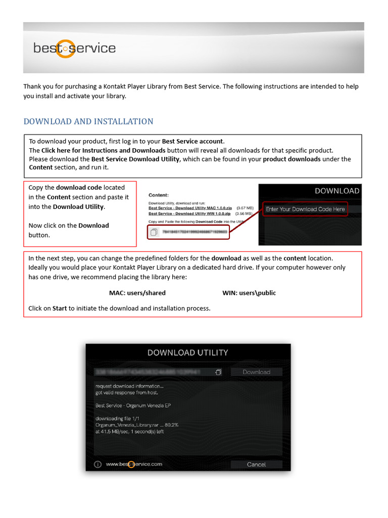 Installation Instructions - Kontakt Player Library | PDF | Login | Button (Computing)