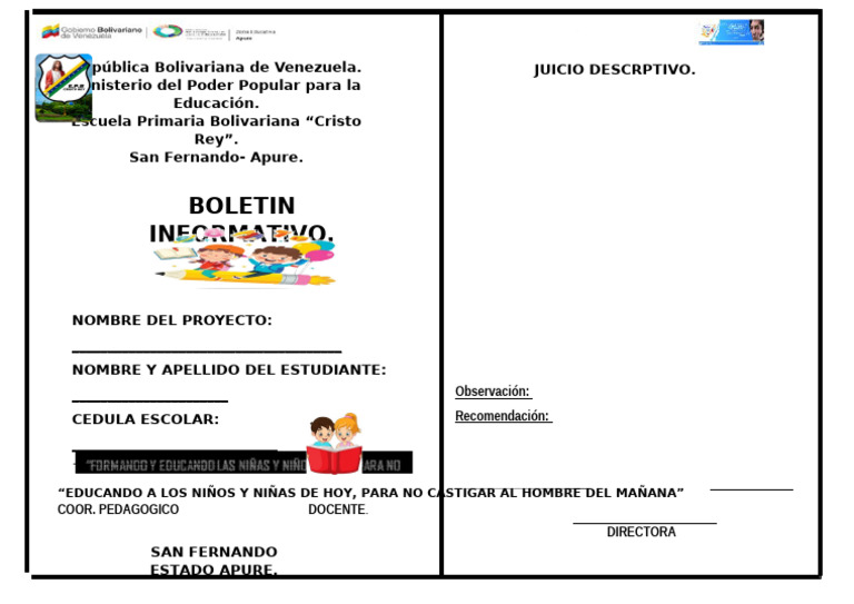 Formato de Boletines Descriptivos | PDF