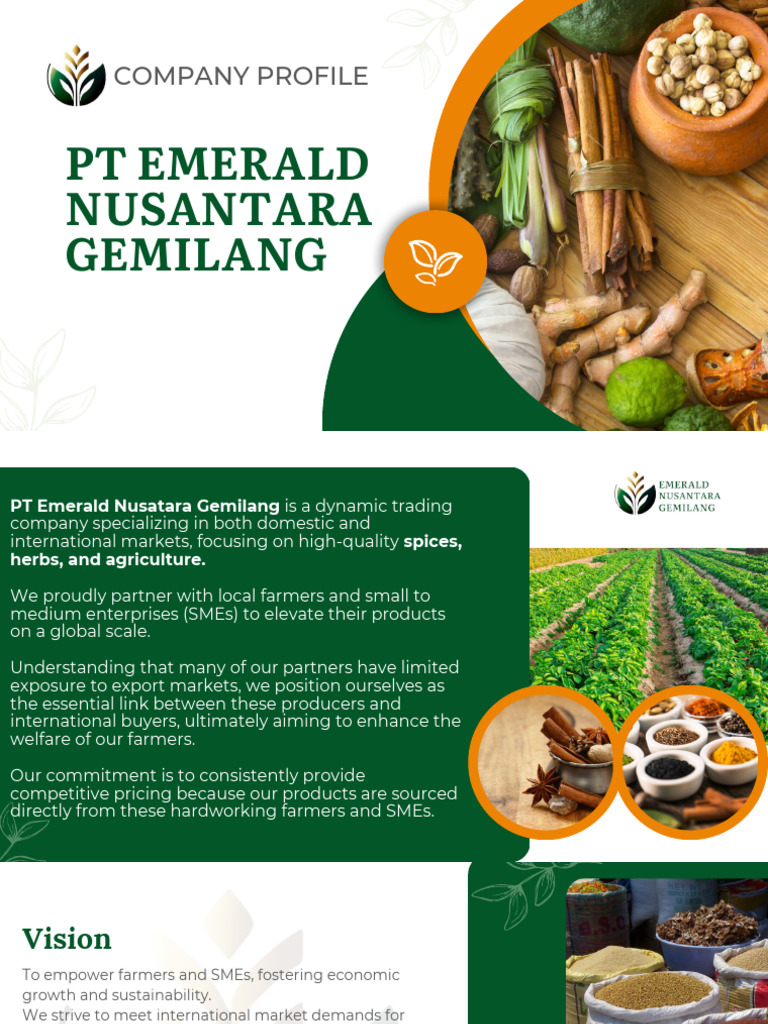 Company Profile: PT Emerald Nusantara Gemilang | PDF | Spice | Economies