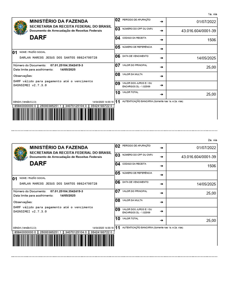Dasnsimei Darf Maed 430166042021001 | PDF | Brasil