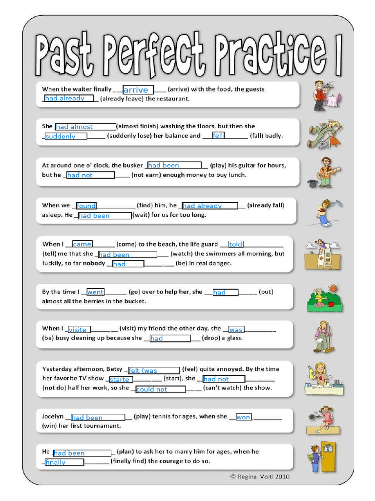 Past Perfect Worksheet 2 | PDF