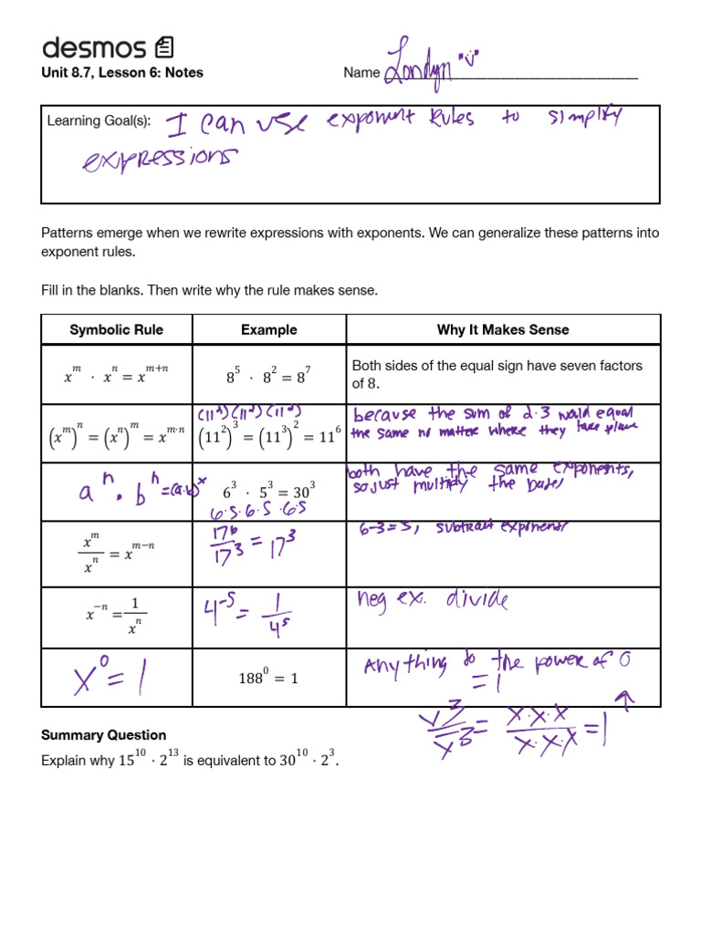 2 - 7 - Exponent Rules Notes | PDF | Mathematics