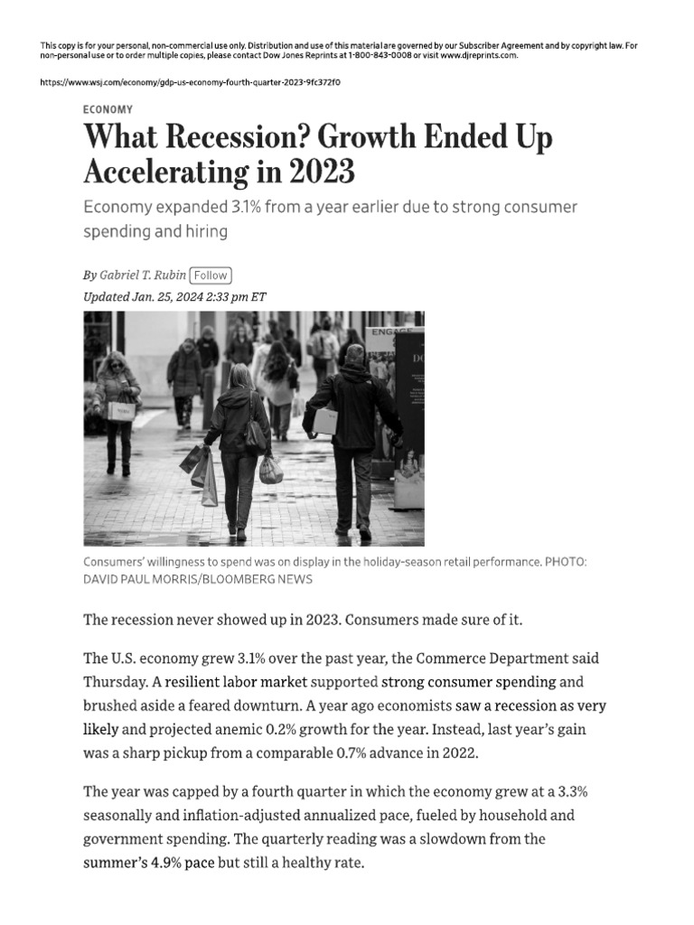 What Recession - Growth Ended Up Accelerating | PDF
