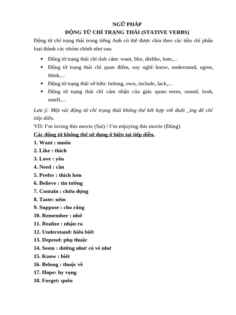 State Verb | PDF
