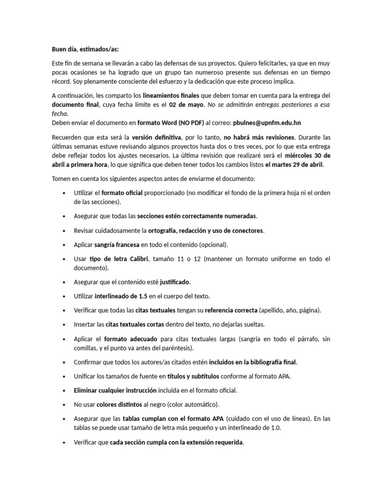 Lineamientos | PDF