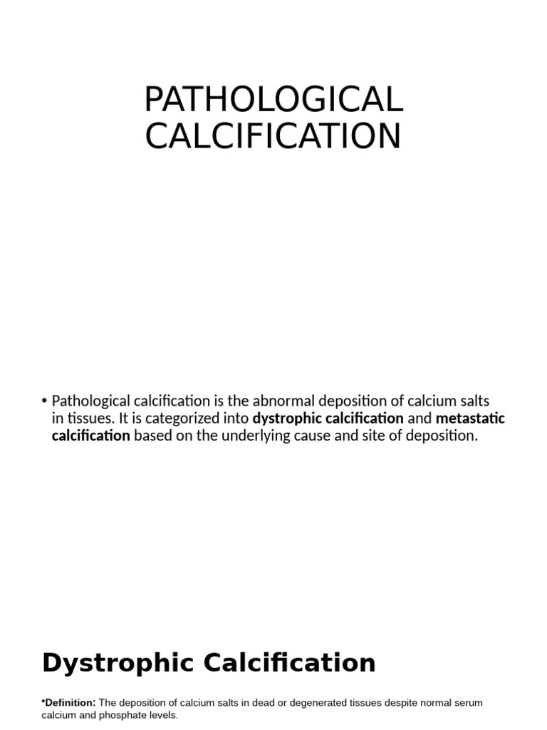 Pathological Calcification Pathology | PDF | Medical Specialties ...