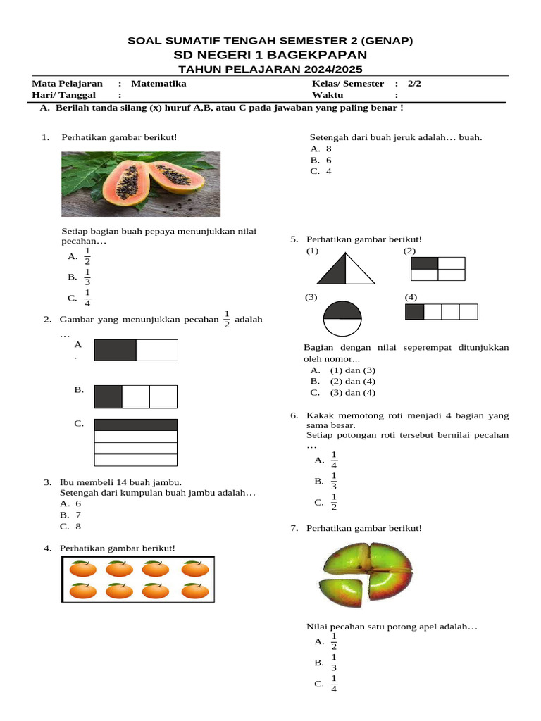 STS 2 Kelas II - MTK | PDF