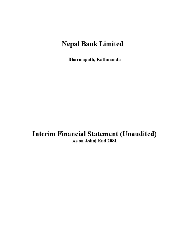 NBL Interim FS Ashoj End 2081 (Website Re) | PDF | Fair Value | Equity ...