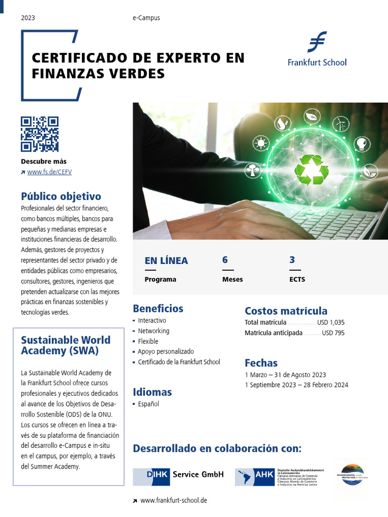 Certificado en Finanzas Verdes 2023 | PDF | Business | Economias