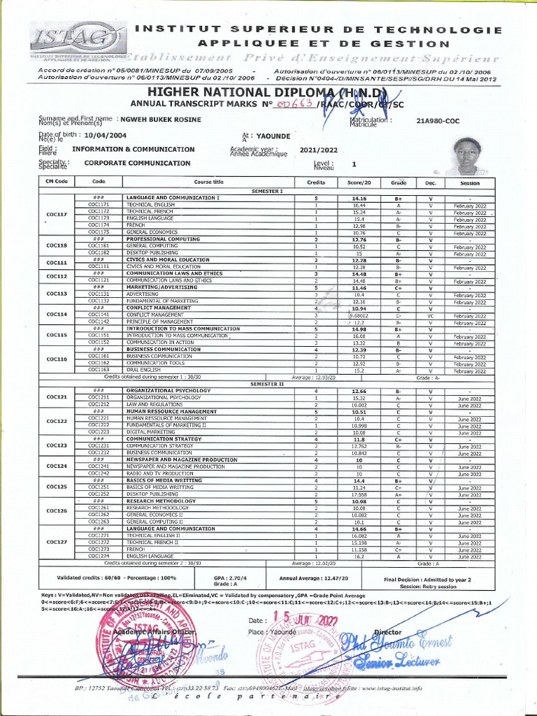 Rosine Transcript | PDF