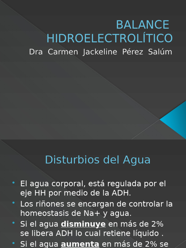 Balance Hidroelectrolítico. Clase 5 Suda | PDF | Solución tampón ...