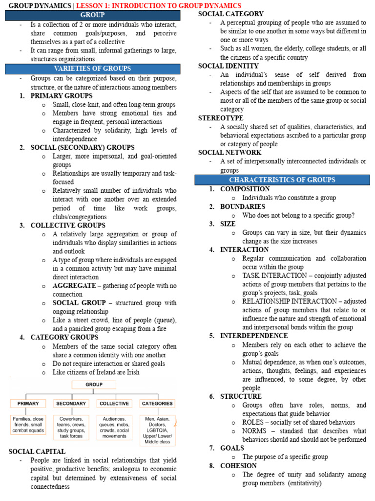 Introduction to Group Dynamics Concepts | PDF | Psychology | Social ...
