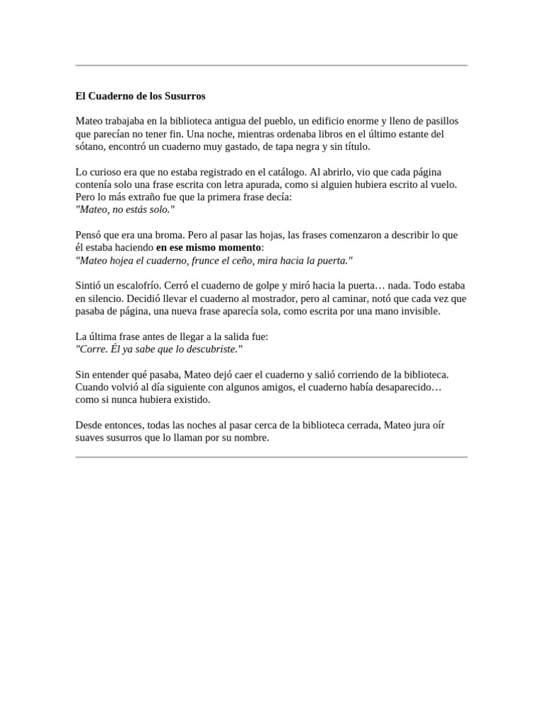 El Cuaderno de Los Susurros | PDF