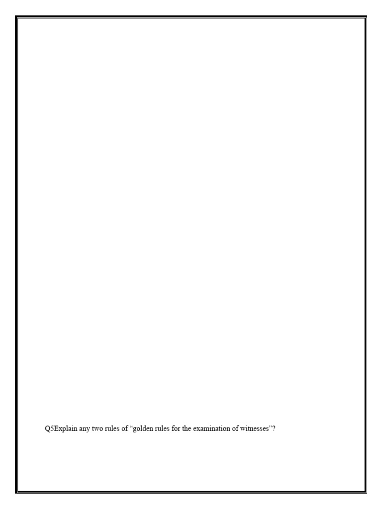 Cross Examination One Word Previous Year Solved Papers | PDF | Witness ...