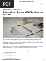 Contoh Essay Penerima Beasiswa LPDP | PDF