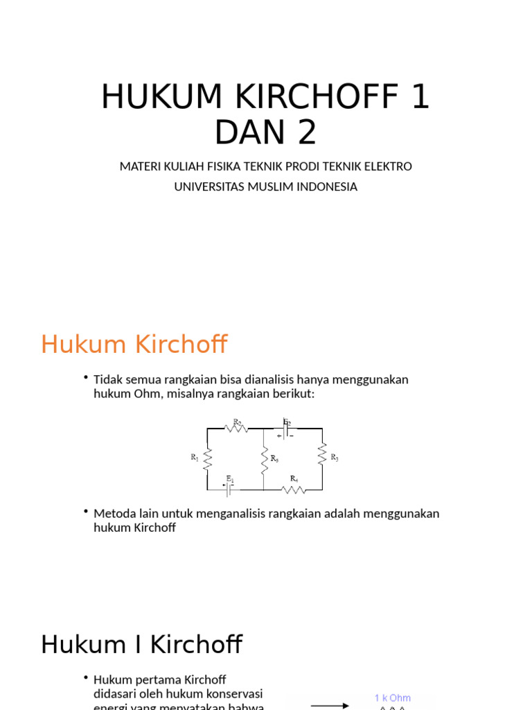 HUKUM KIRCHOFF 1 DAN 2 | PDF