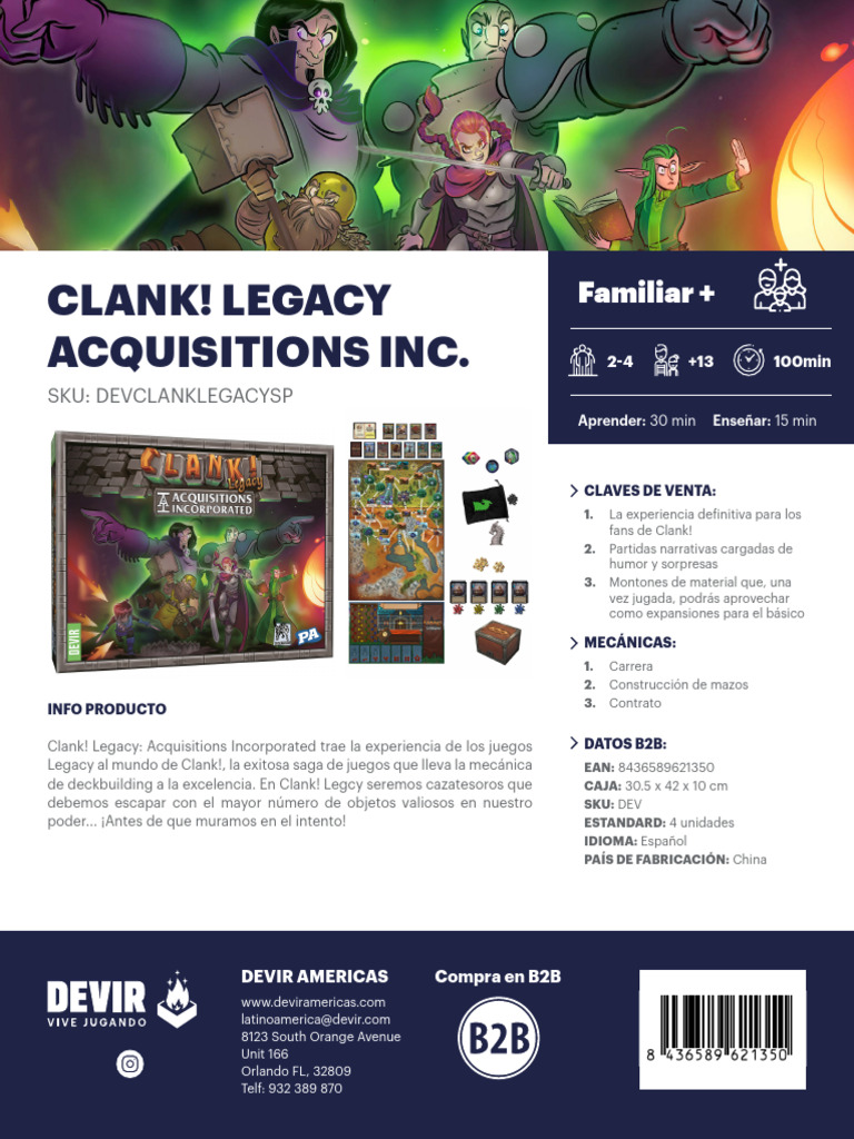 Clank! Legacy: Juego de Mesa B2B | PDF