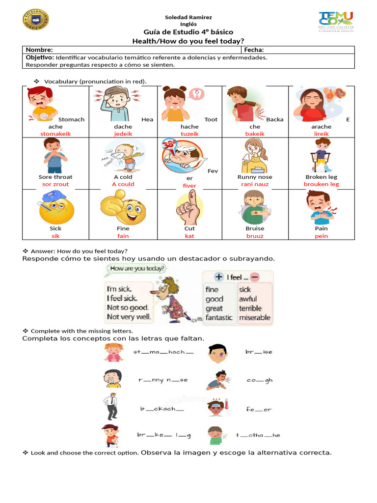 Ficha de Estudio How Do You Feel | PDF